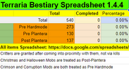 1.4.4 All items and Bestiary Checklist/Spreadsheet | Terraria Community ...